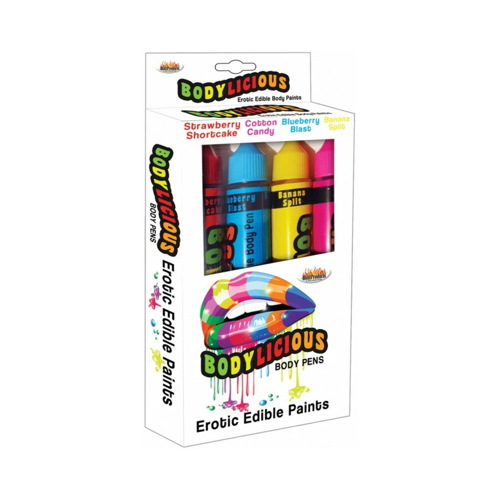 Bodylicious Edible Body Pens 4pk Assorted Flavors – Red Garter