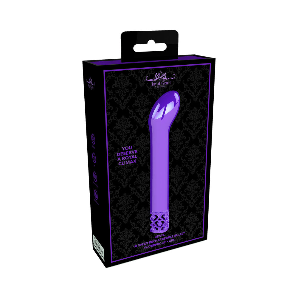 Royal Gems Jewel Rechargeable Curved ABS Bullet Vibrator Purple – Red ...