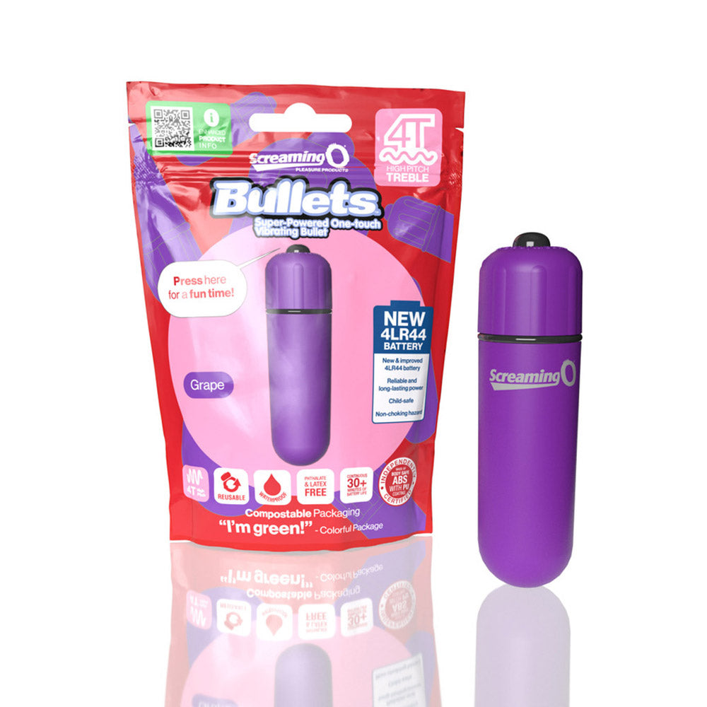 Screaming O 4T Bullet Vibrator Grape | Red Garter