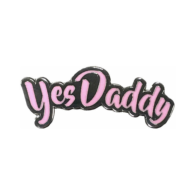 Geeky & Kinky Yes Daddy Enamel Pin – Red Garter