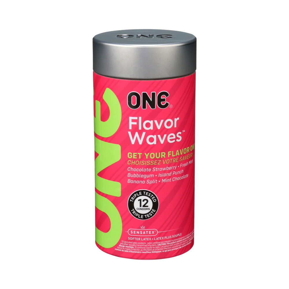 One Flavor Waves Condoms Assorted Flavor 12-Pack – Red Garter