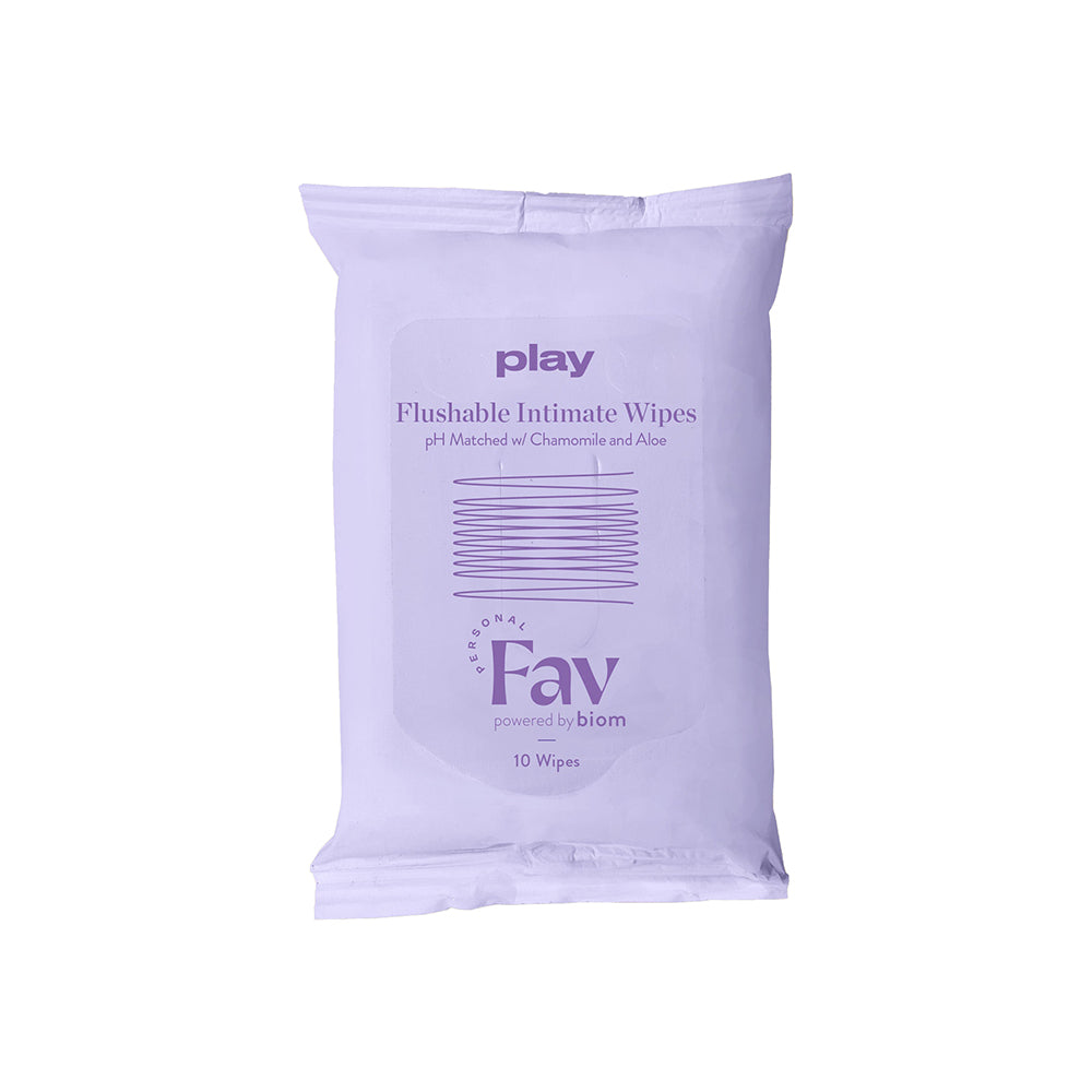 Personal Fav Play Flushable Intimate Wipes 10-Pack – Red Garter